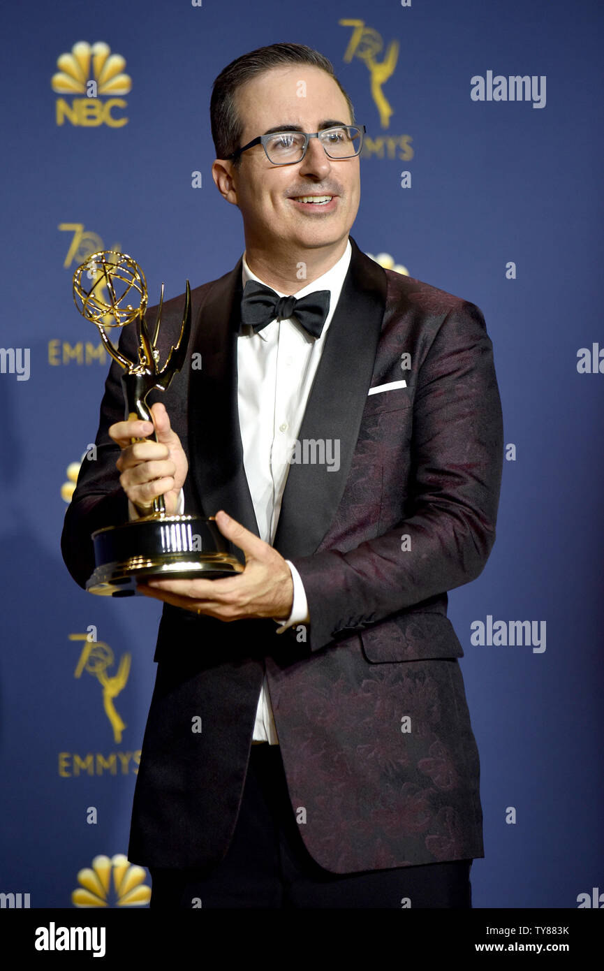 John Oliver, winner of the award for Outstanding Variety Talk Series ...
