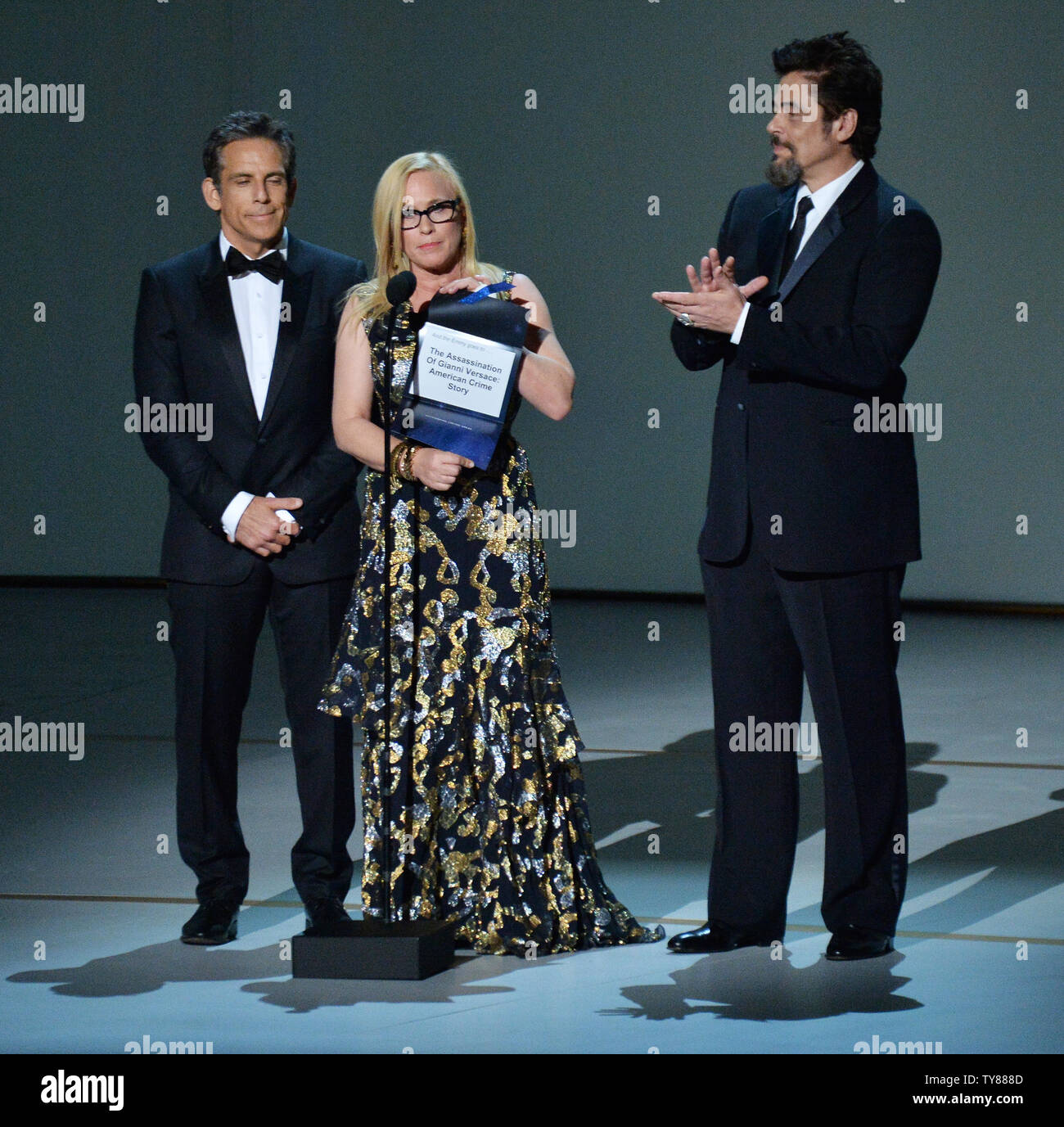 Ben Stiller, Patricia Arquette, and Benicio del Toro (L-R) announce the ...