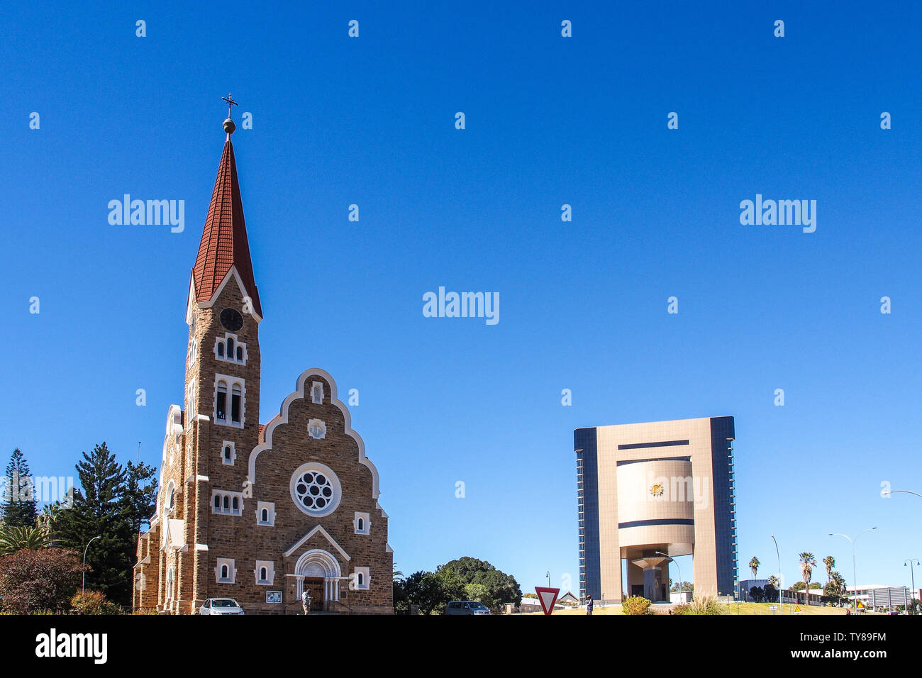 The Christ Church, Lutheran church in Windhoek, Namibia, Africa Stock ...