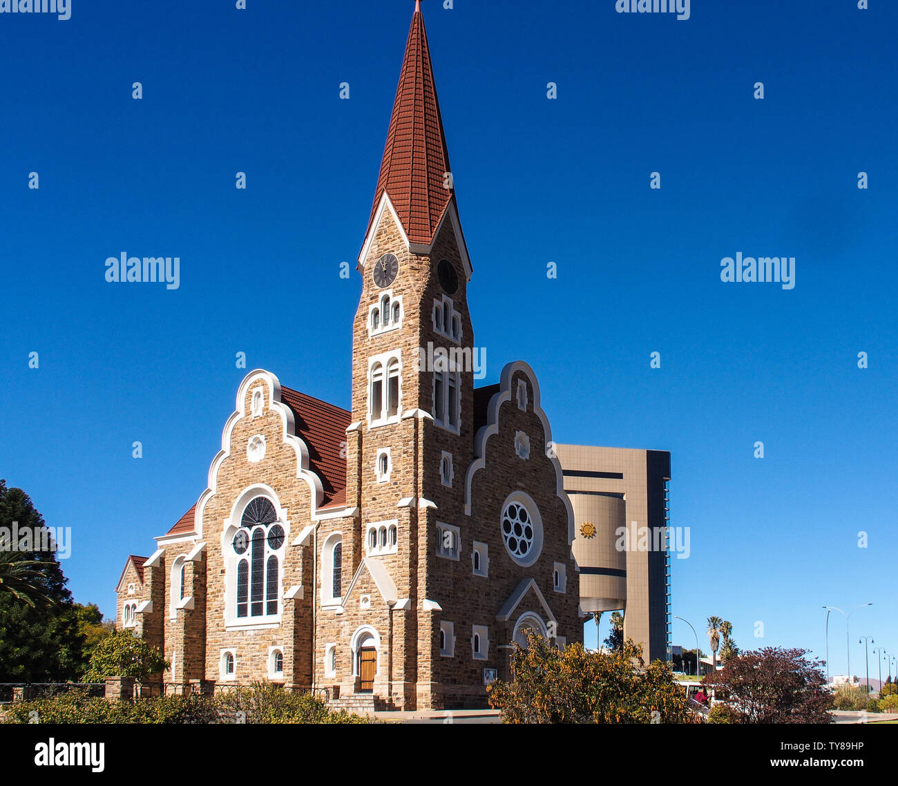 The Christ Church, Lutheran church in Windhoek, Namibia, Africa Stock ...