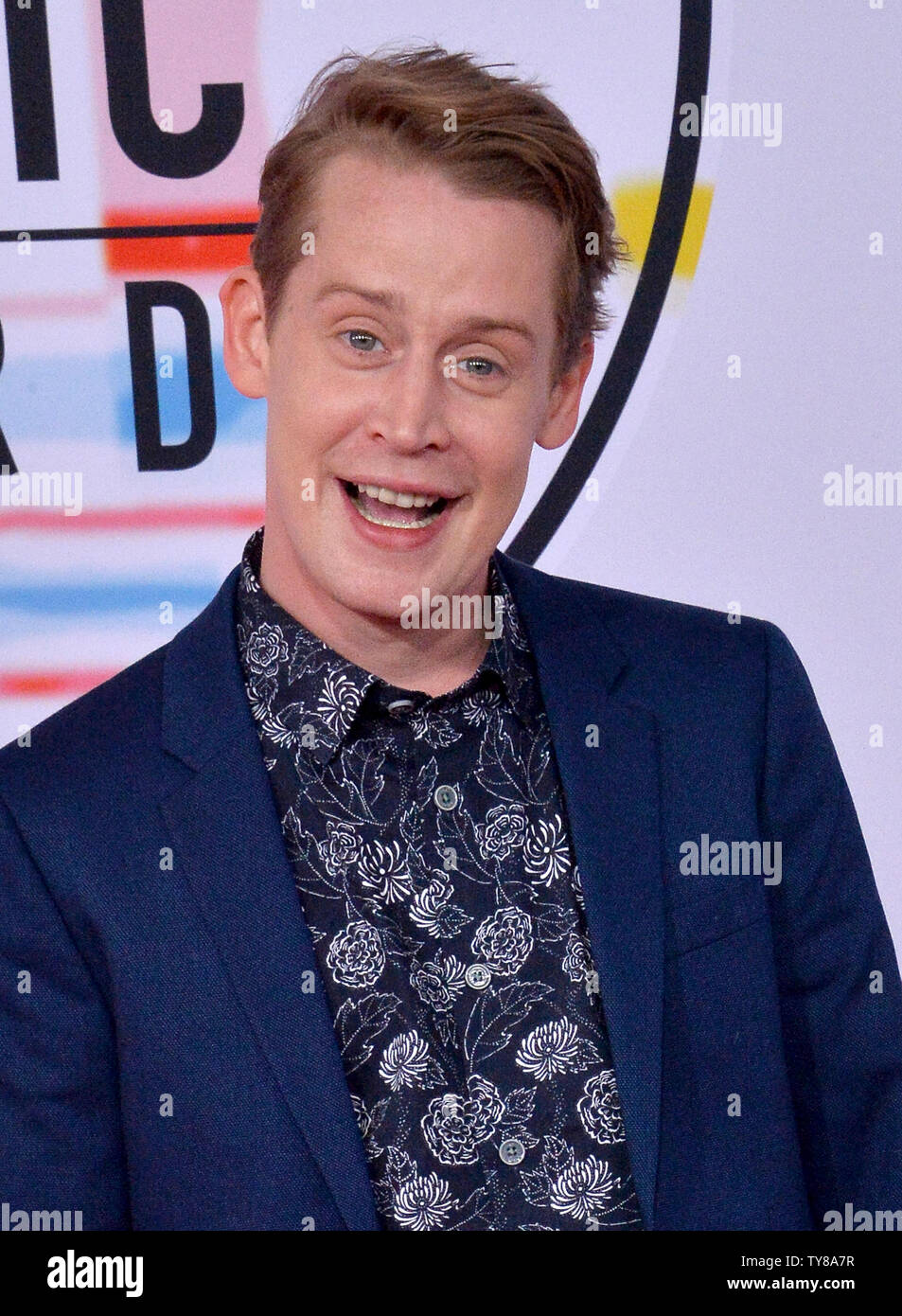 Actor Macaulay Culkin arrives for the 46th annual American Music Awards ...