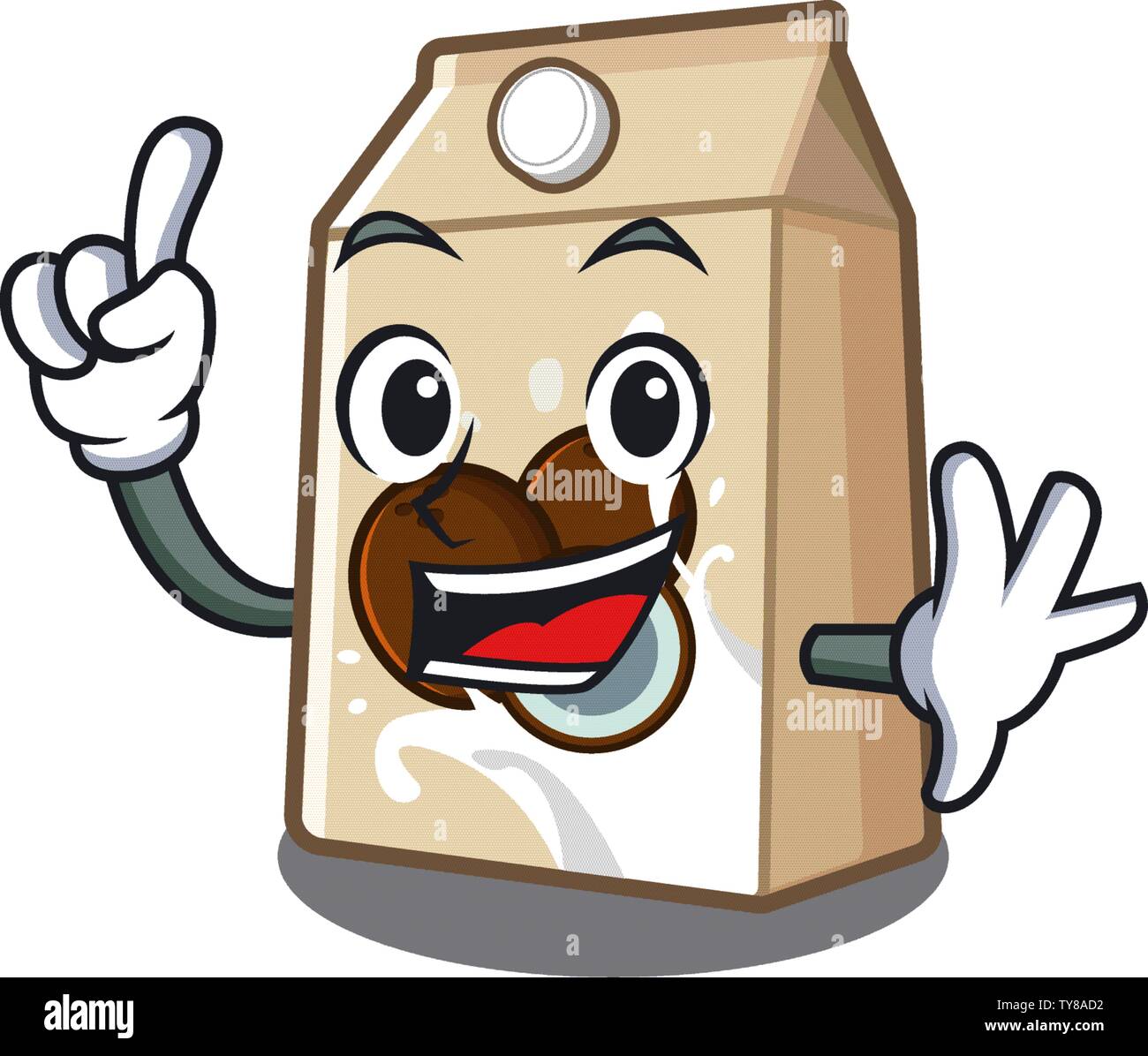 Finger coconut milk poured in cartoon glass Stock Vector Image & Art ...