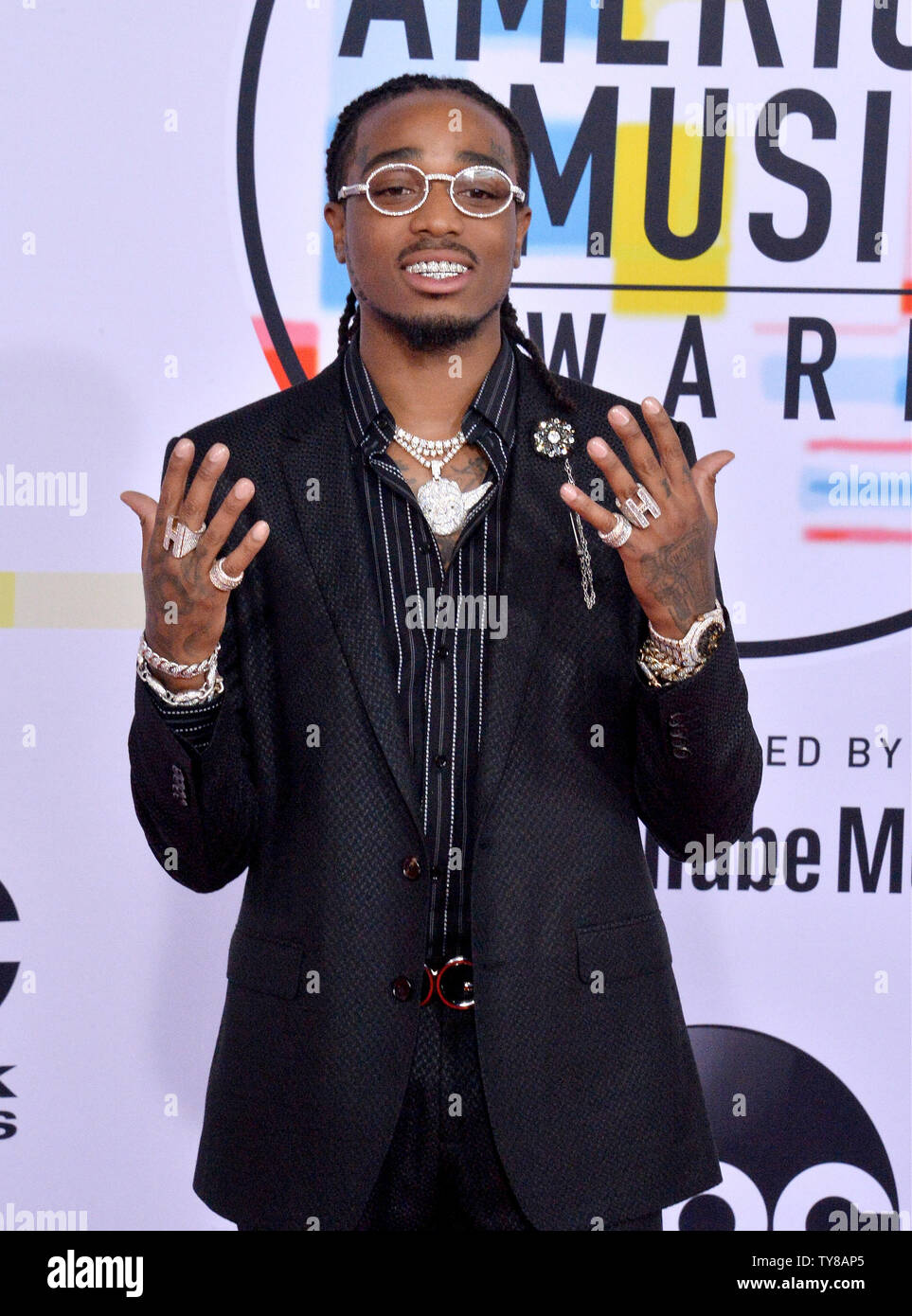 Singer Quavo arrives for the 46th annual American Music Awards at the Microsoft Theater in Los ...