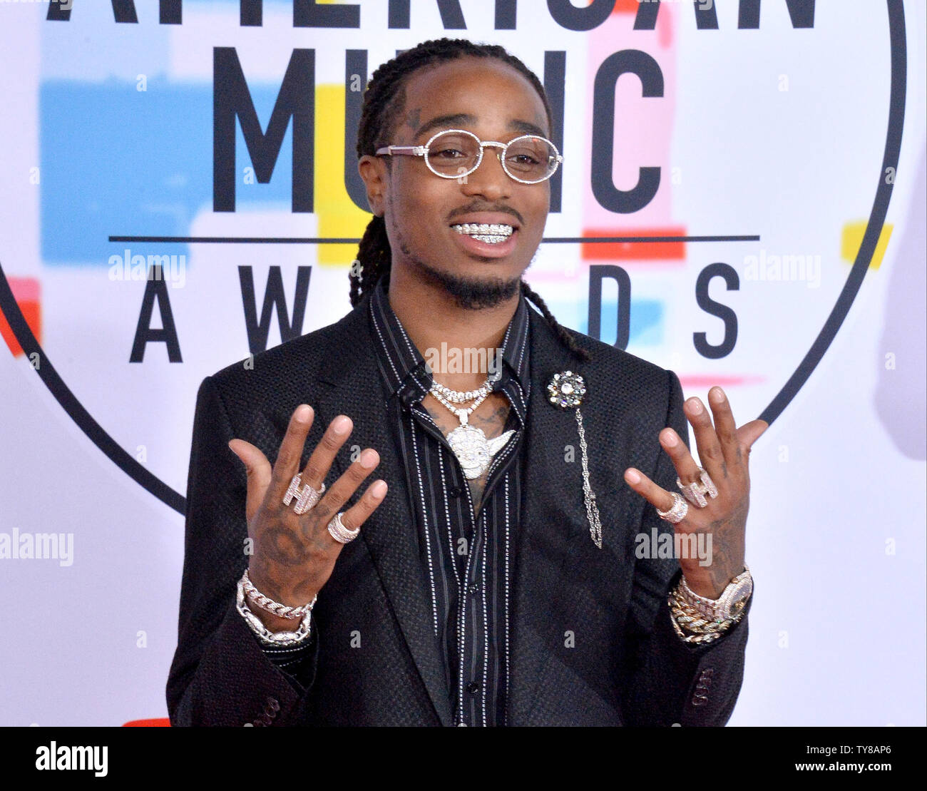 Singer Quavo arrives for the 46th annual American Music Awards at the ...