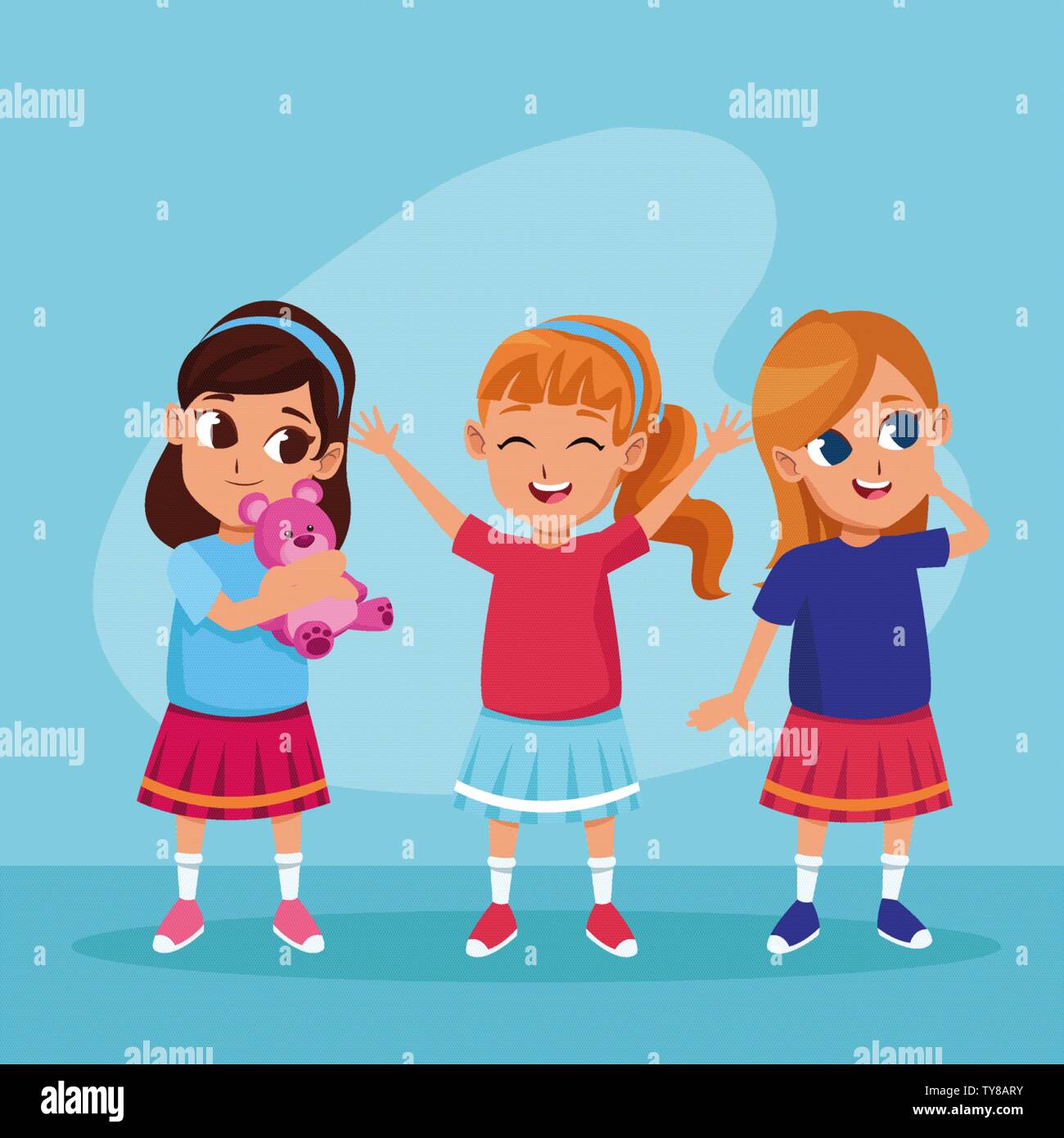 Cute happy kids smiling cartoons Stock Vector Image & Art - Alamy