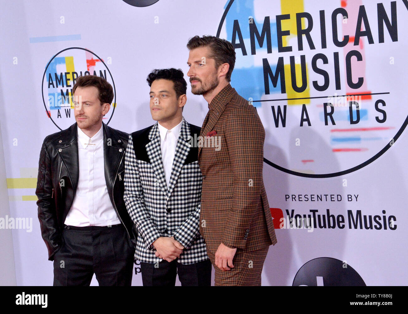 (L-R) Joseph Mazzello, Rami Malek, and Gwilym Lee arrive for the 46th ...