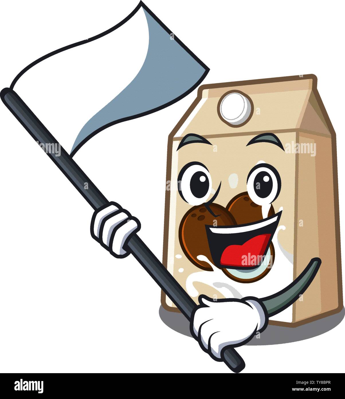 With flag coconut milk poured in cartoon glass Stock Vector Image & Art ...