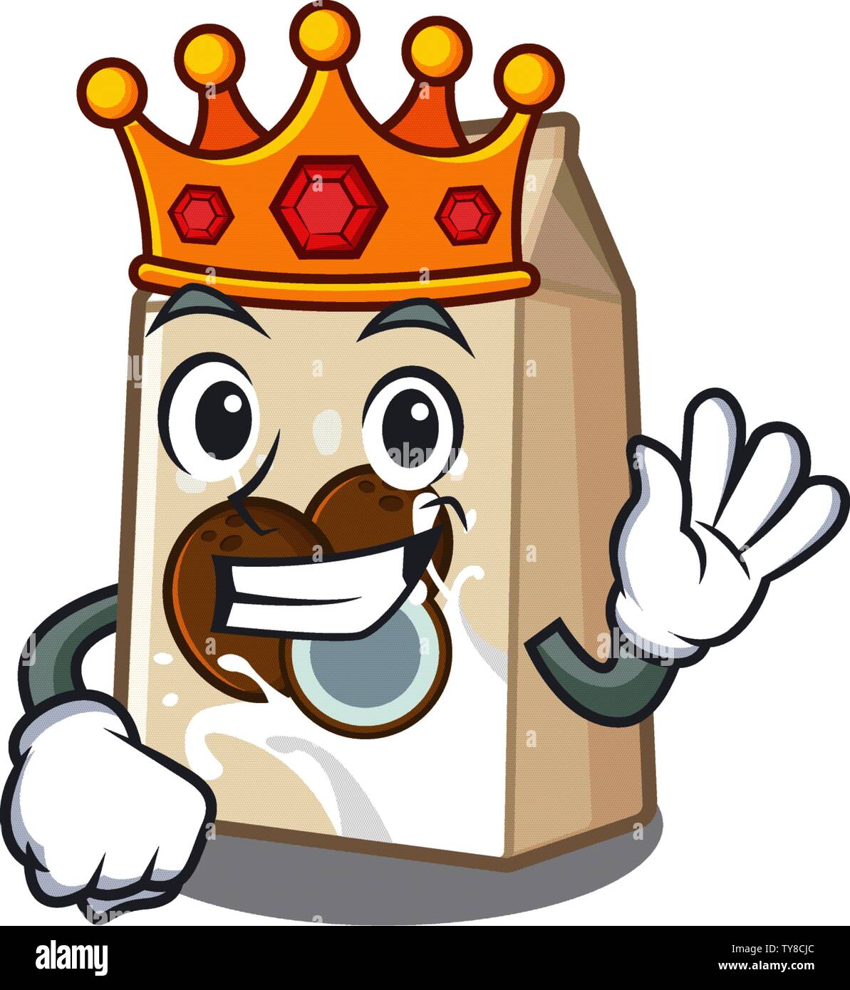 King coconut milk poured in cartoon glass Stock Vector Image & Art - Alamy