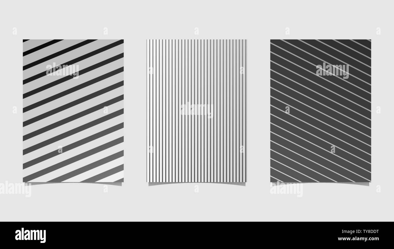 Geometric stripe poster background set - gradient abstract vector ...