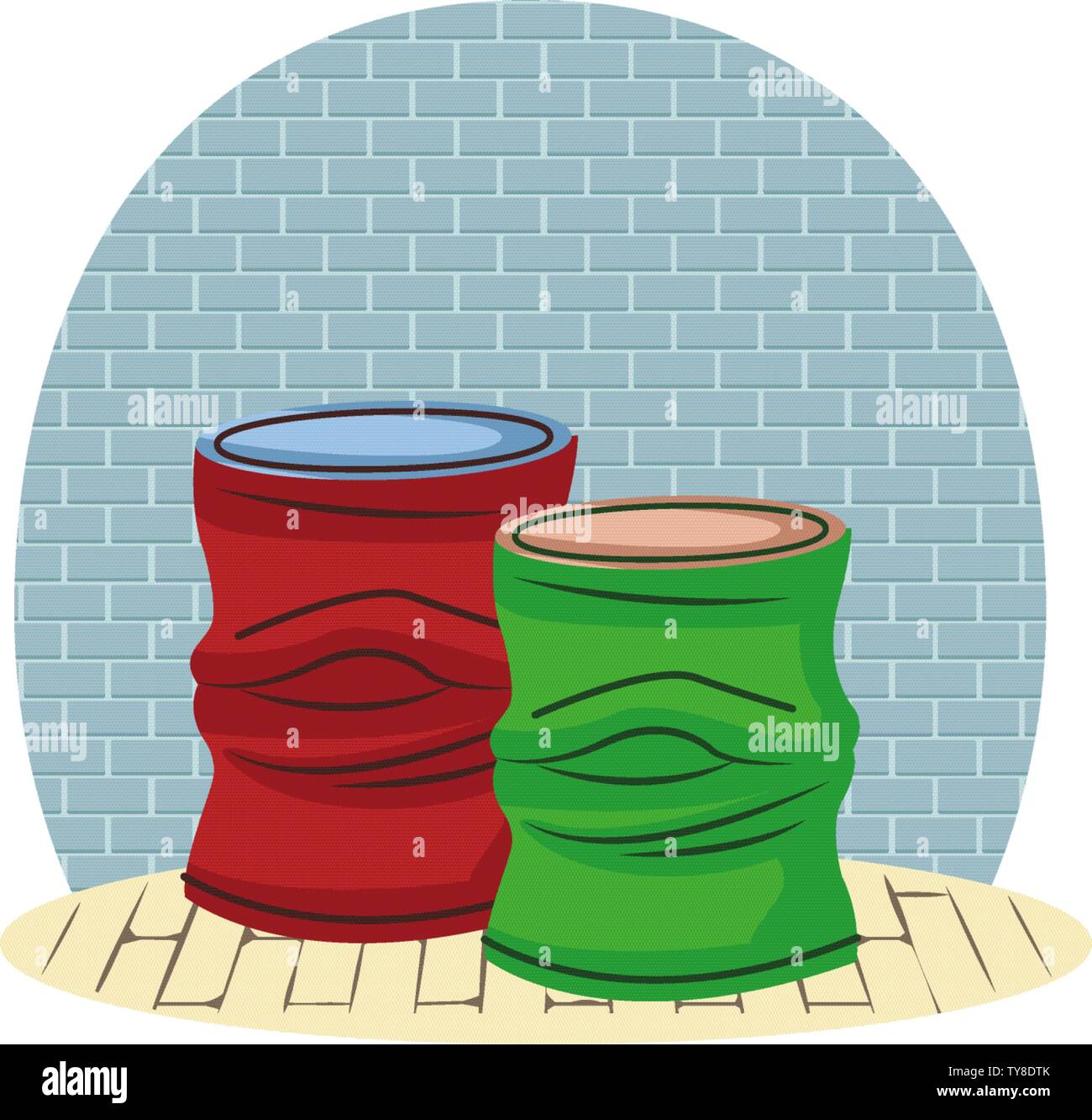 Crumpled tin can Stock Vector Images - Alamy