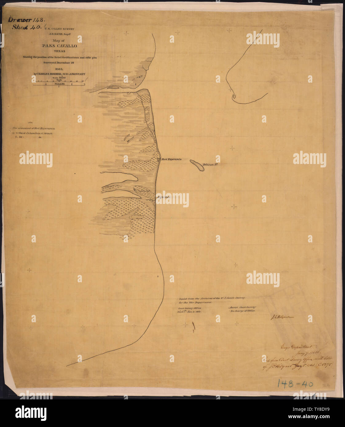 Map of texas 1863 hi-res stock photography and images - Alamy