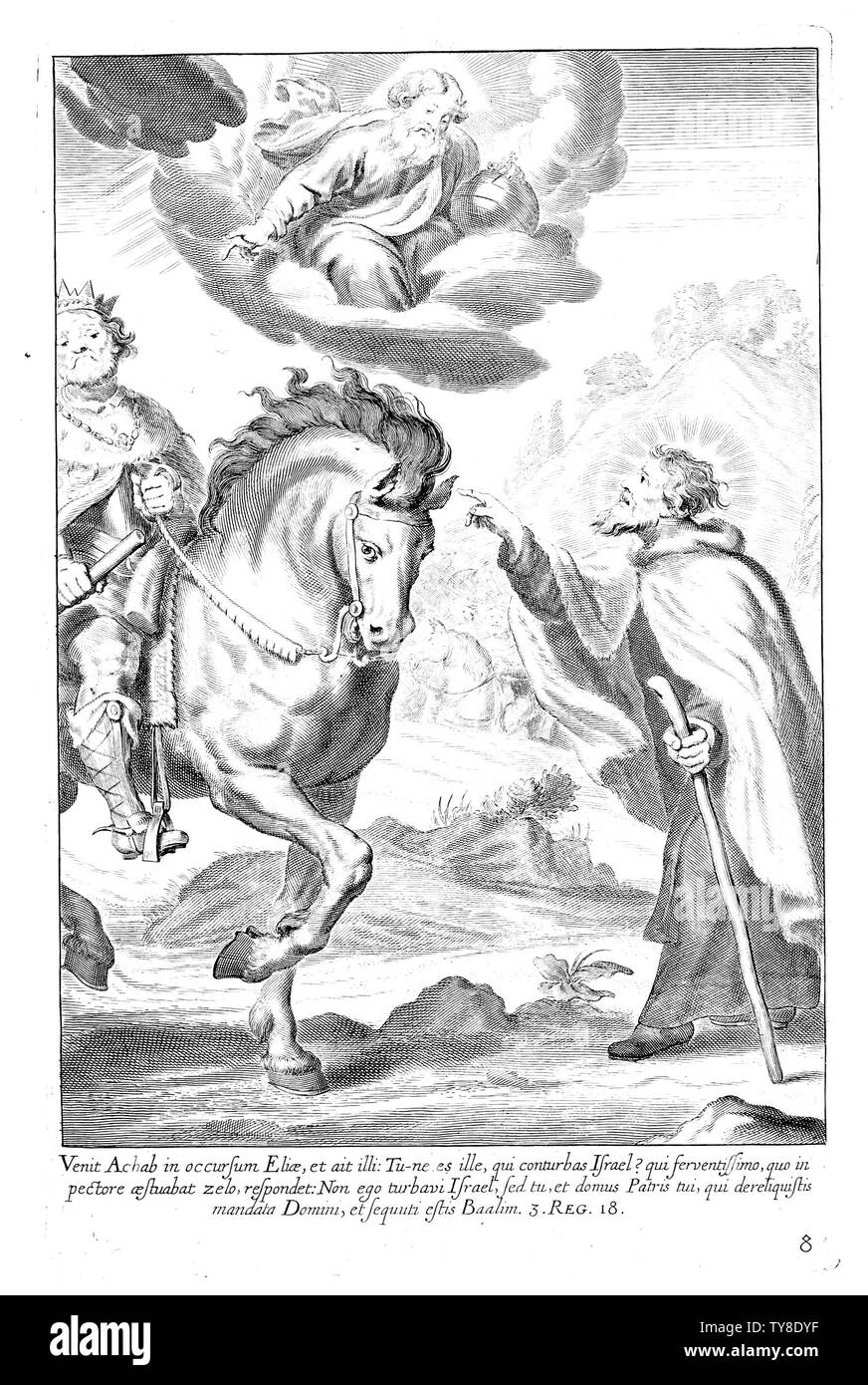 Old man and angel illustration Black and White Stock Photos & Images ...