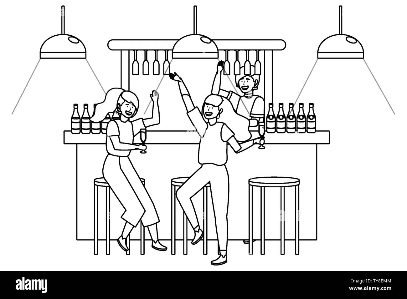 Room of a bar design, Pub disco nightclub alcohol drink party and ...