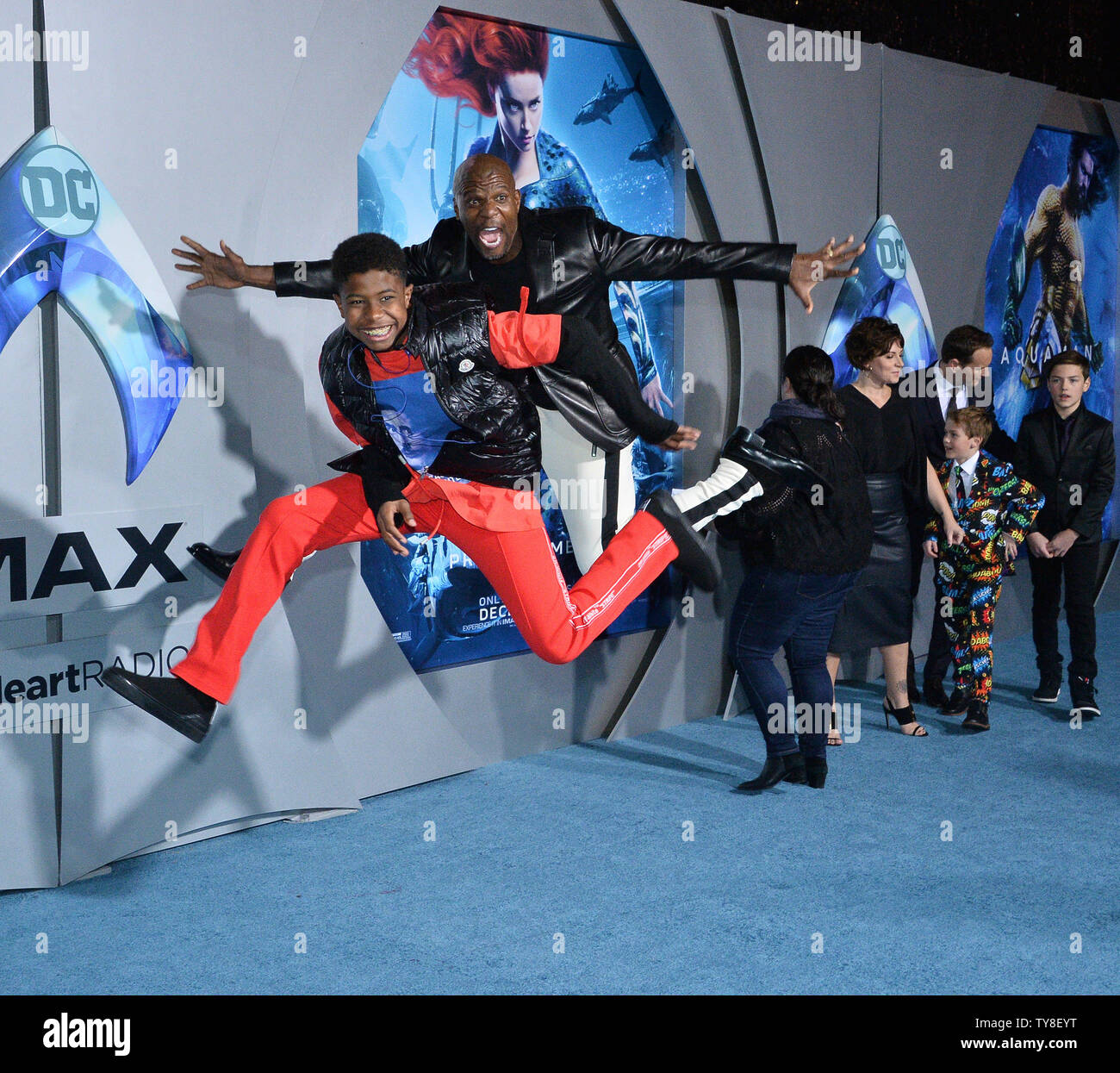 Actor Terry Crews and his son Isaiah Crews attend the premiere of the ...