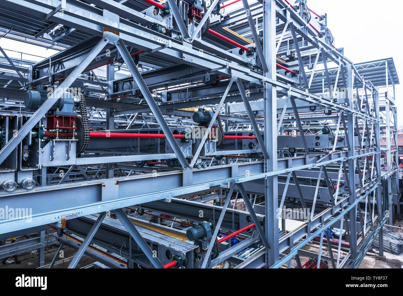 Modern steel structure three-dimensional parking lot Stock Photo - Alamy