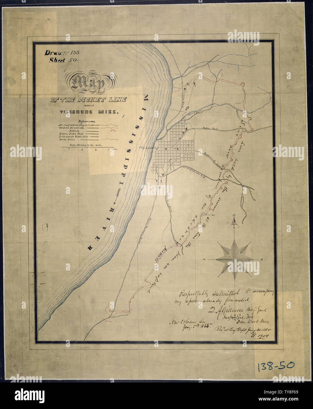 Vicksburg map hi-res stock photography and images - Alamy