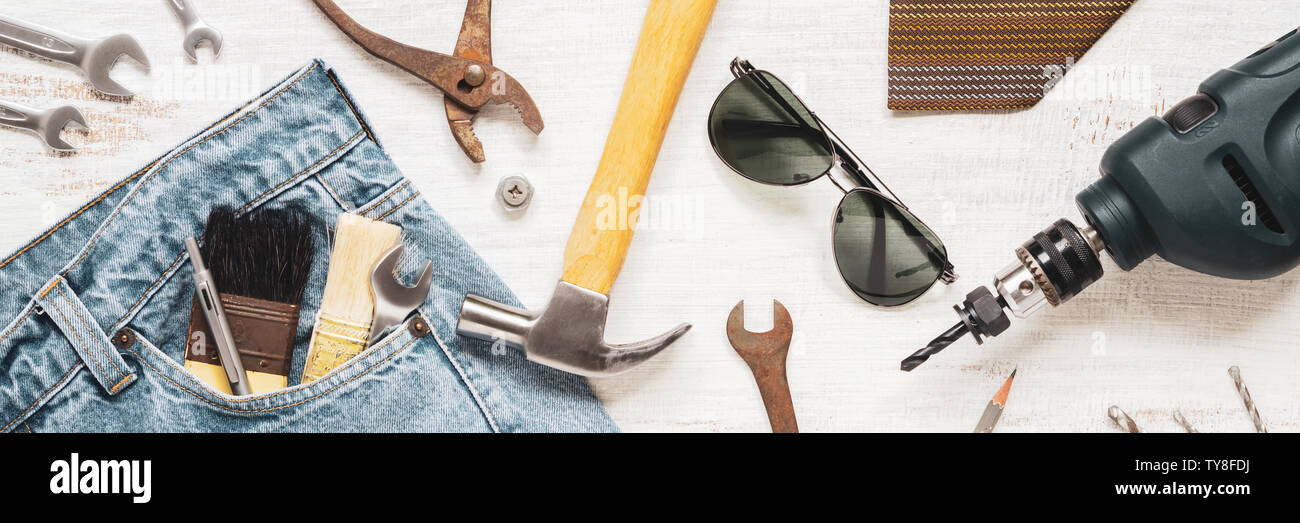 Carpentry banners set hi-res stock photography and images - Alamy