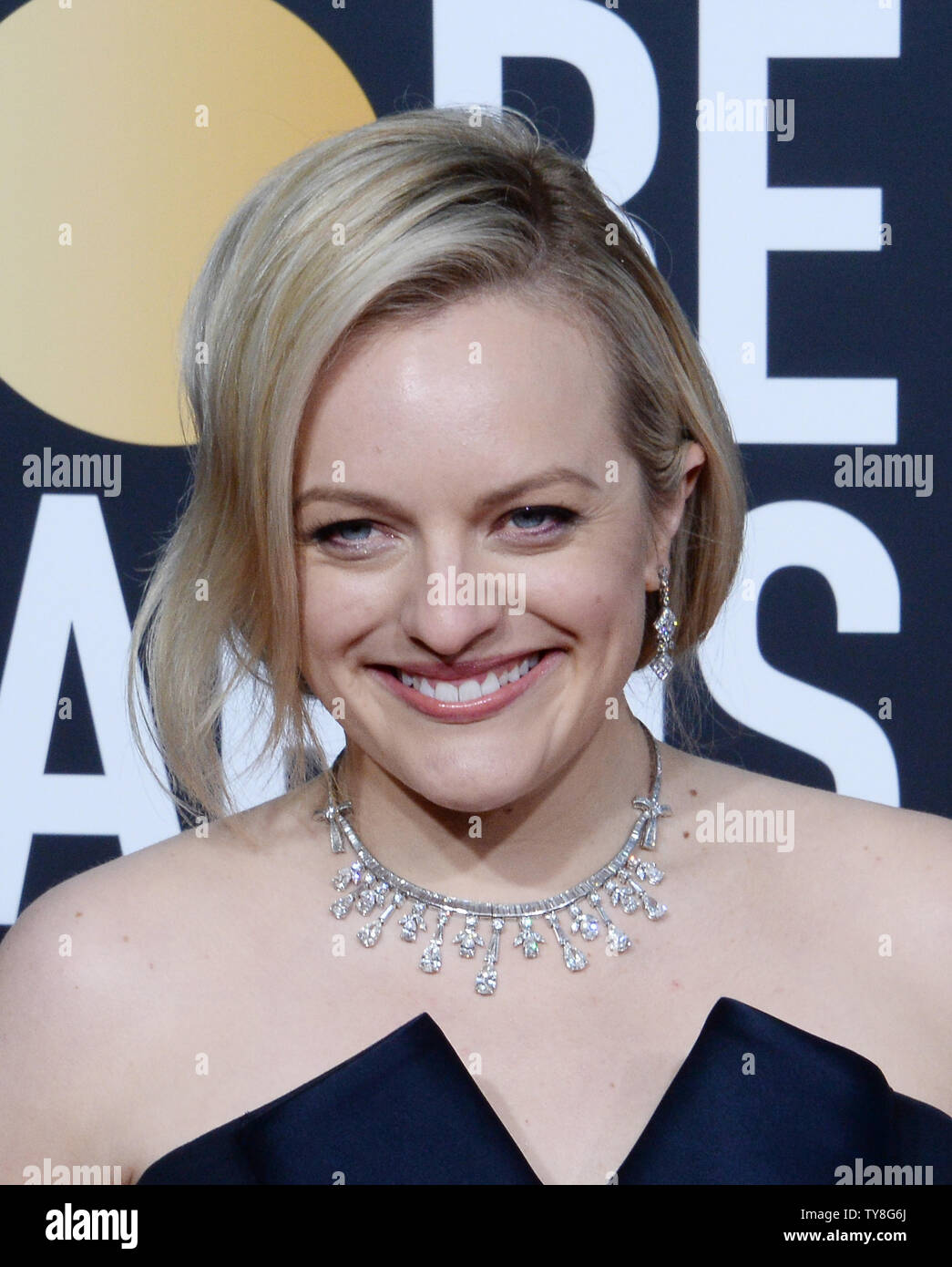 Actor Elisabeth Moss attends the 76th annual Golden Globe Awards at the ...