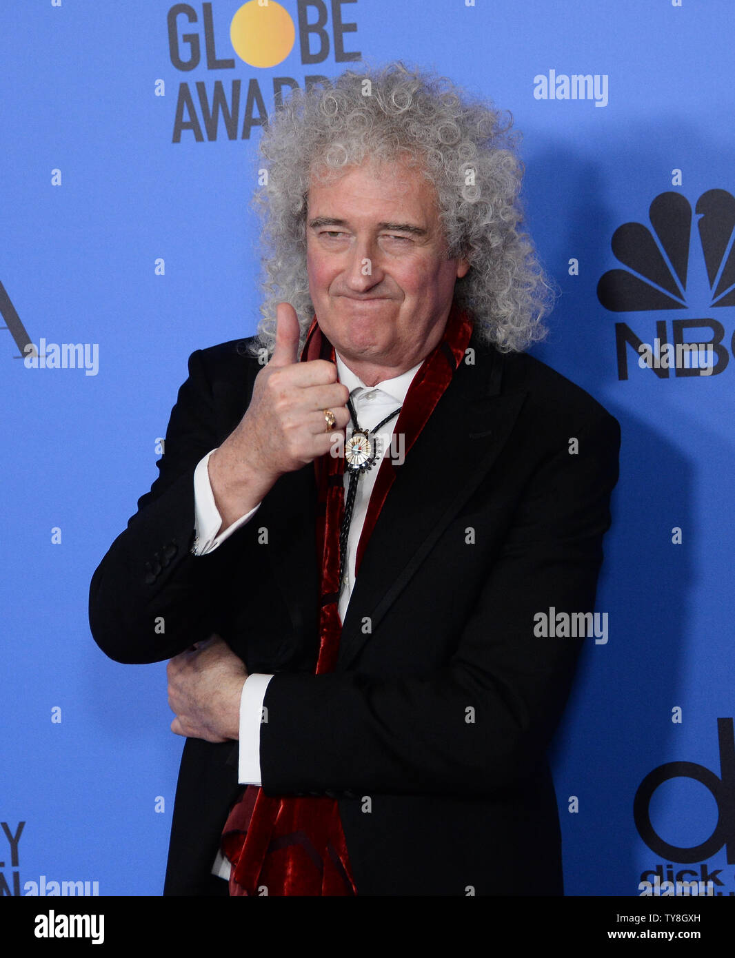 Roger Taylor of Queen appears backstage during the 76th annual Golden ...