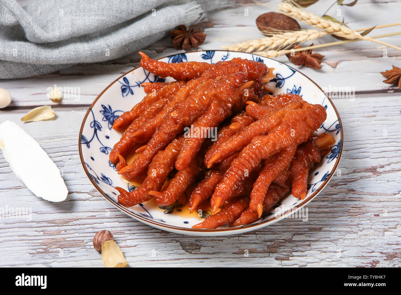 Tiger skin, phoenix claws, halogen chicken claws Stock Photo - Alamy