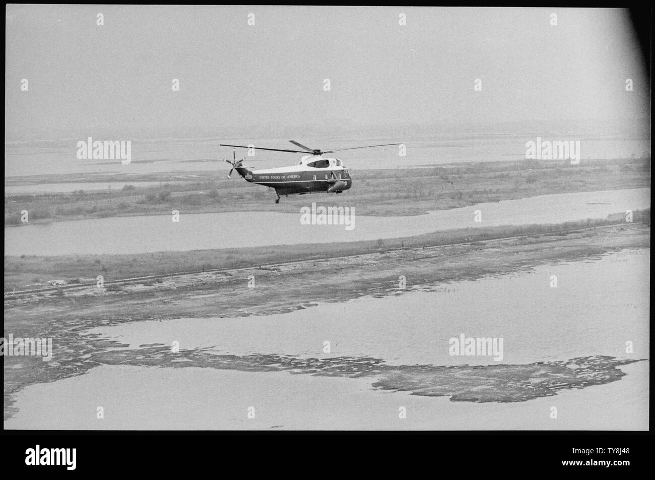 Marine One in flight; Scope and content: Subject: Helicopters Stock ...