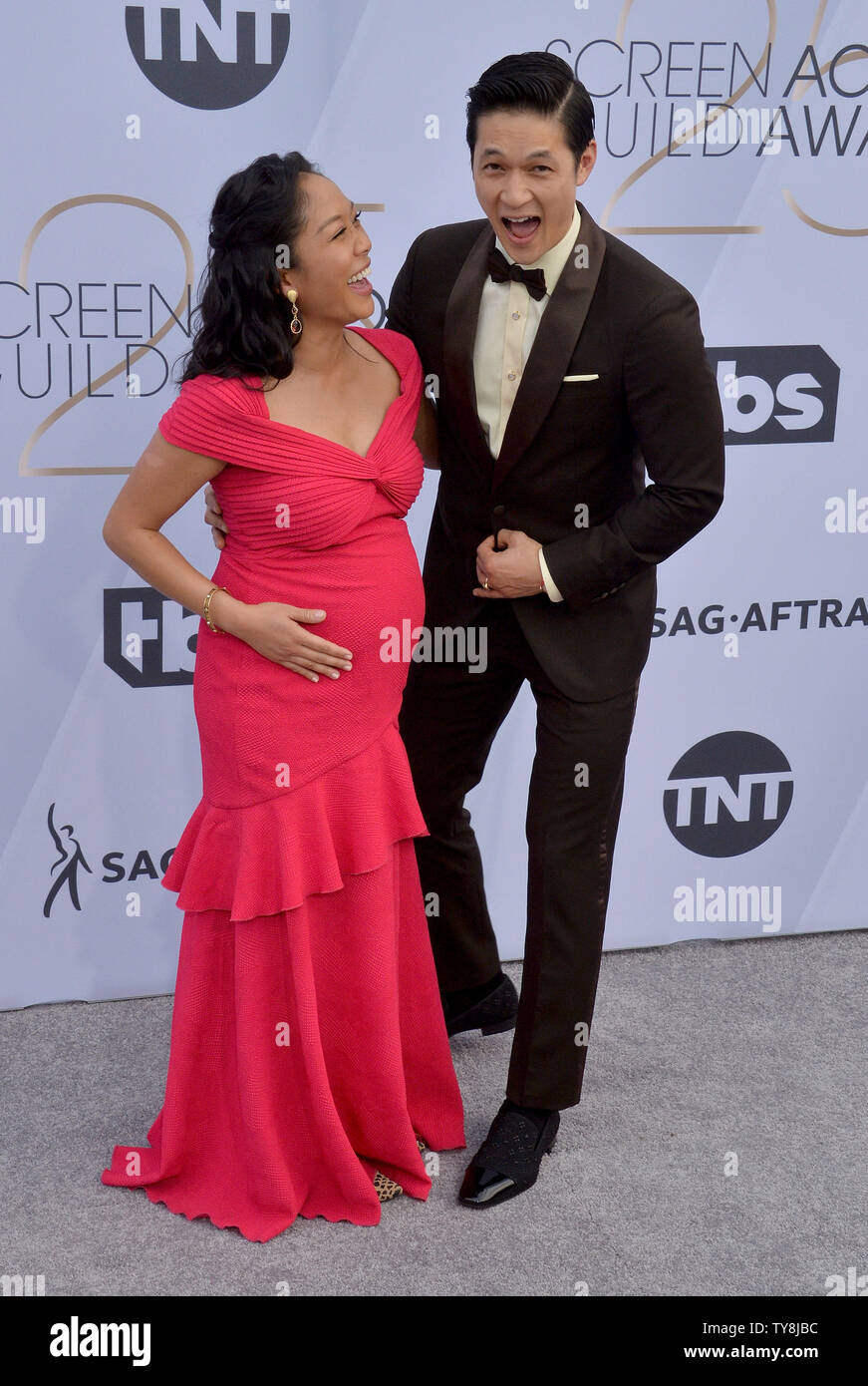 Shelby Rabara and Harry Shum Jr. arrive for the the 25th annual SAG ...