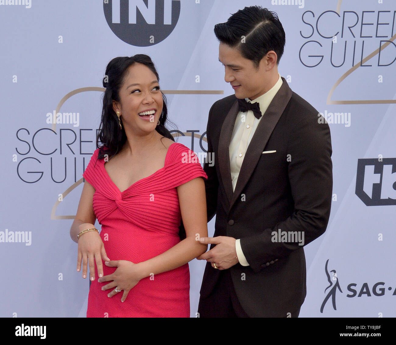 Shelby Rabara and Harry Shum Jr. arrive for the the 25th annual SAG ...
