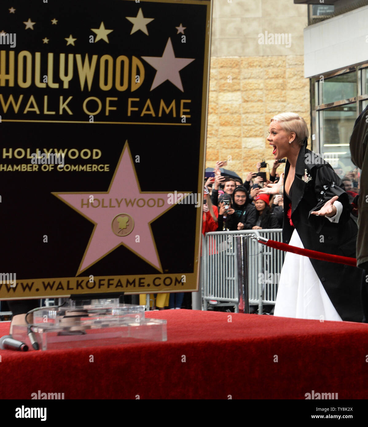 Singer and songwriter Pink, whose real name is Alecia Beth Moore greets ...