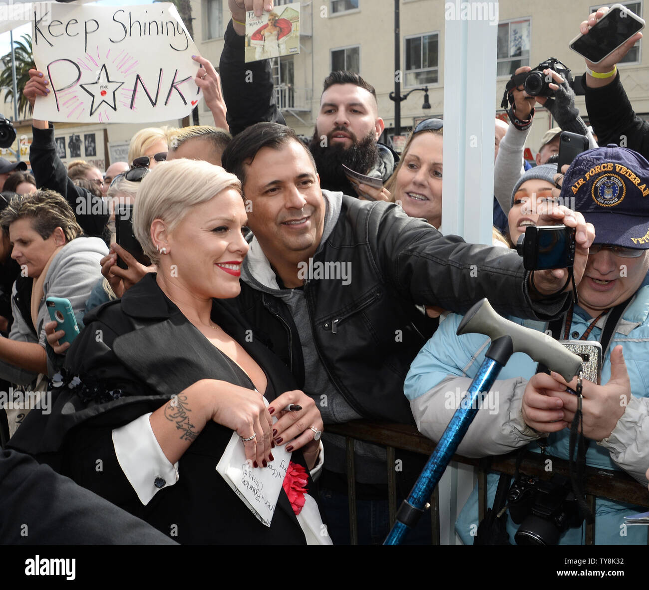 Singer and songwriter Pink, whose real name is Alecia Beth Moore ...