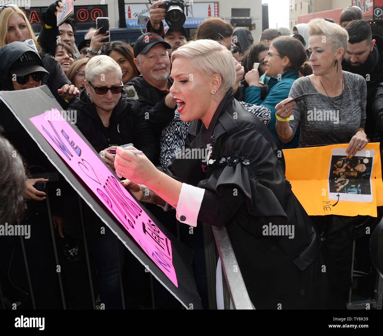 Singer and songwriter Pink, whose real name is Alecia Beth Moore ...