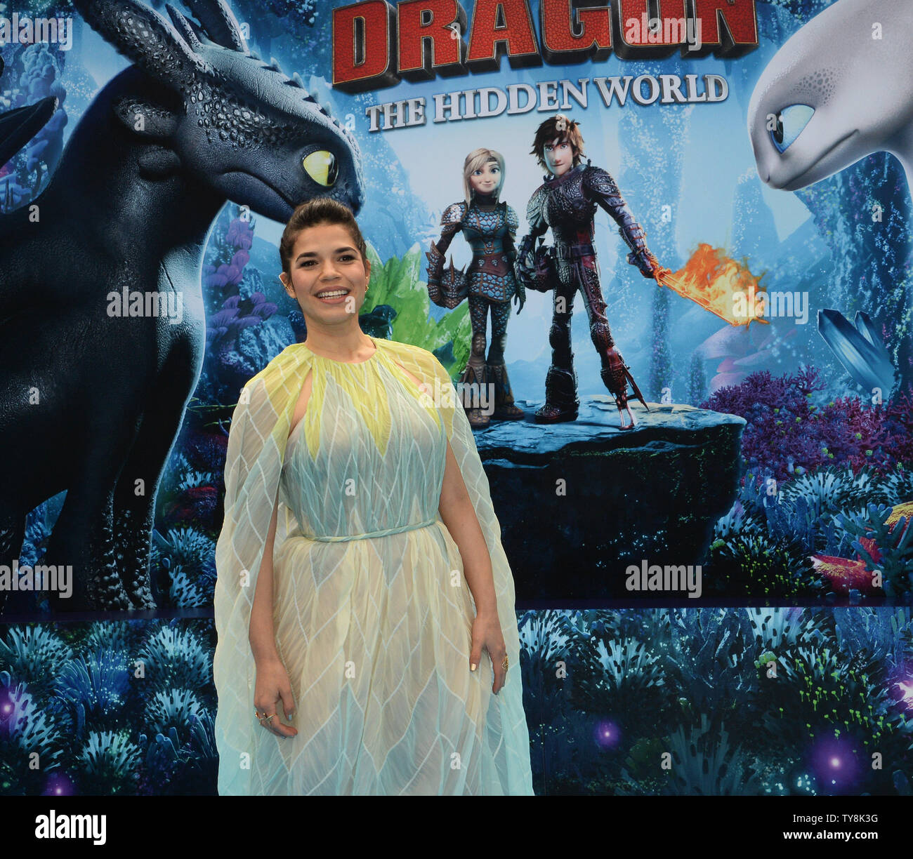 Cast member America Ferrera, the voice of Astrid in the animated motion ...