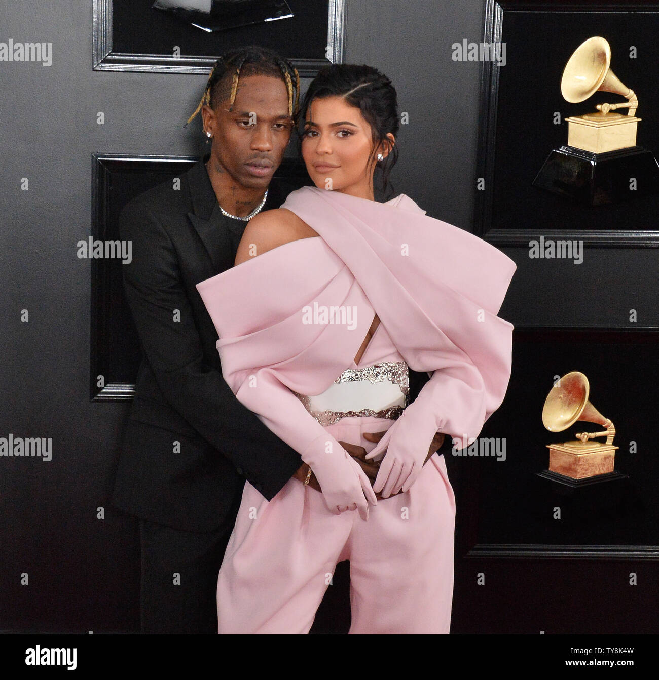 Kylie Jenner and Travis Scott arrive for the 61st annual Grammy Awards ...