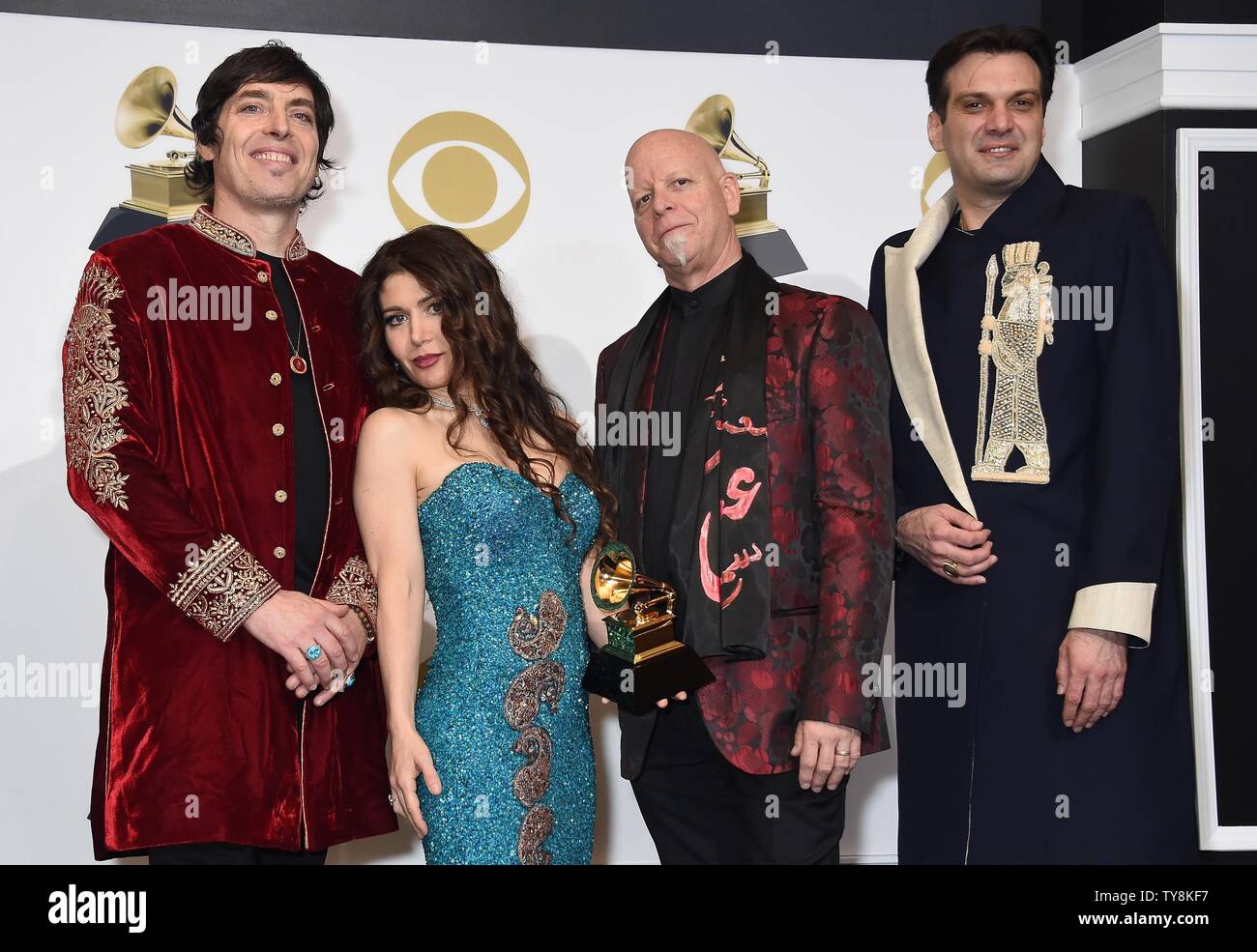 Opium Moon appears backstage with their award for Best New Age Album ...