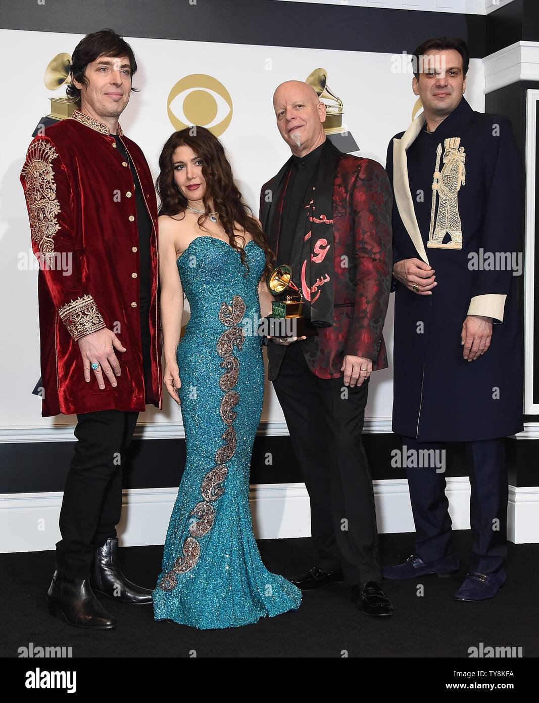 Opium Moon appears backstage with their award for Best New Age Album ...