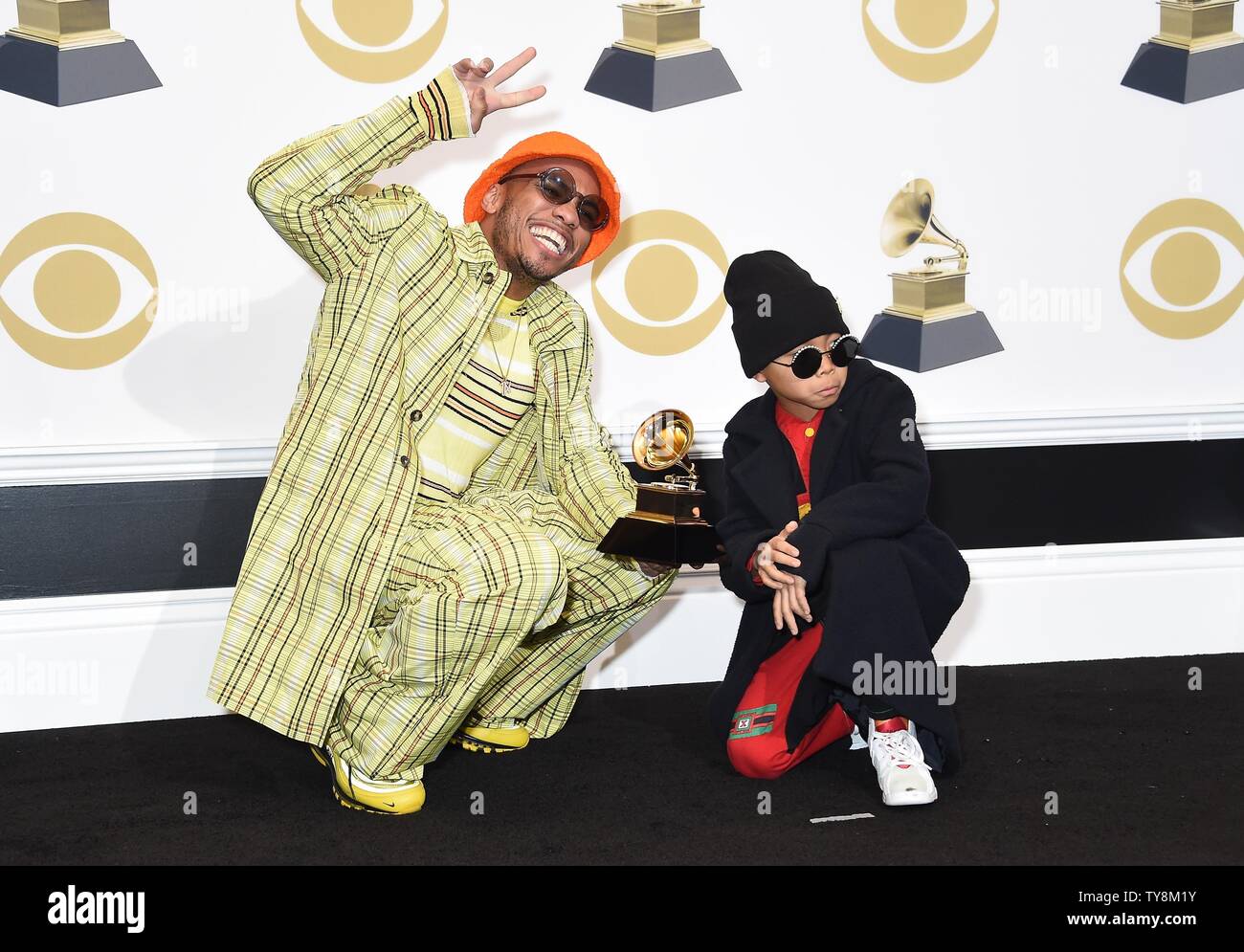 Anderson .Paak appears backstage with his award for Best Rap ...