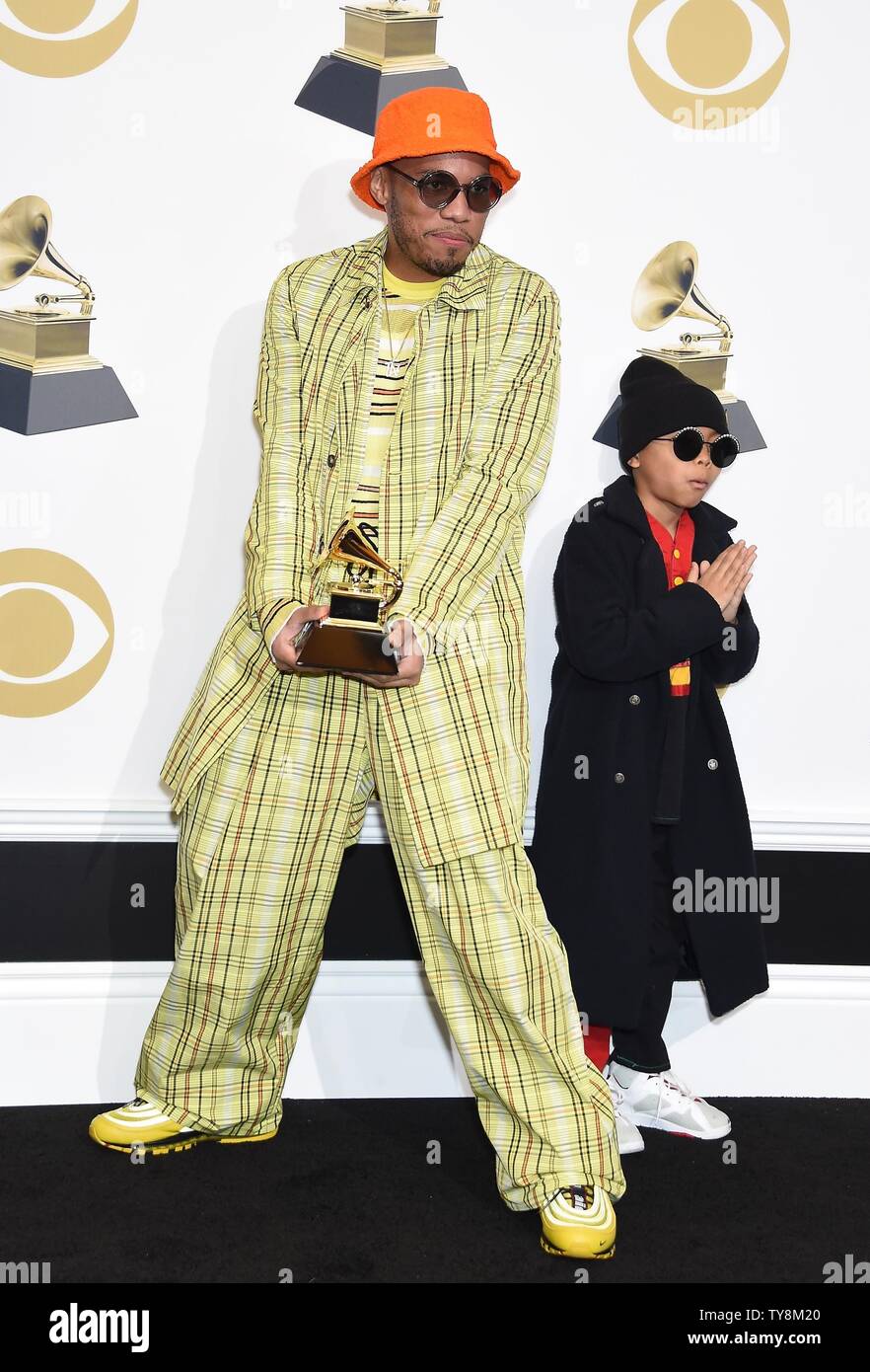 Anderson .Paak appears backstage with his award for Best Rap ...