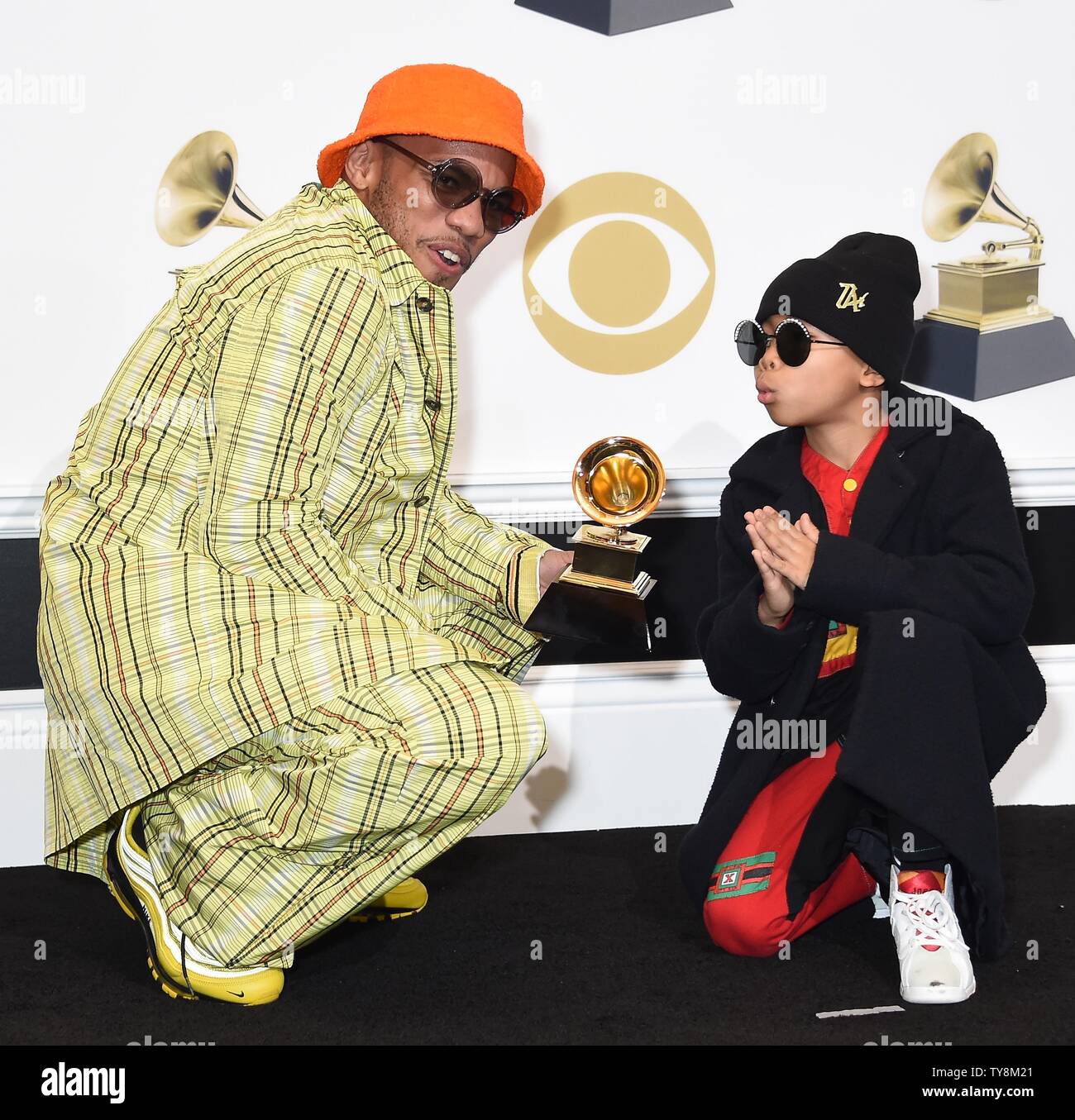 Anderson .Paak appears backstage with his award for Best Rap ...