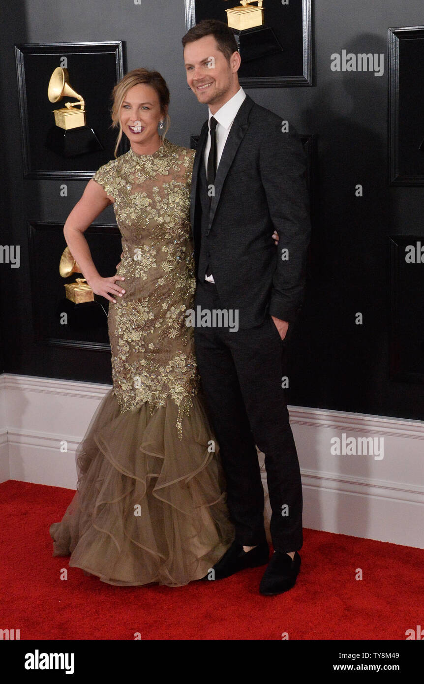 Rachel Culver and Caleb Culver arrive for the 61st annual Grammy Awards ...