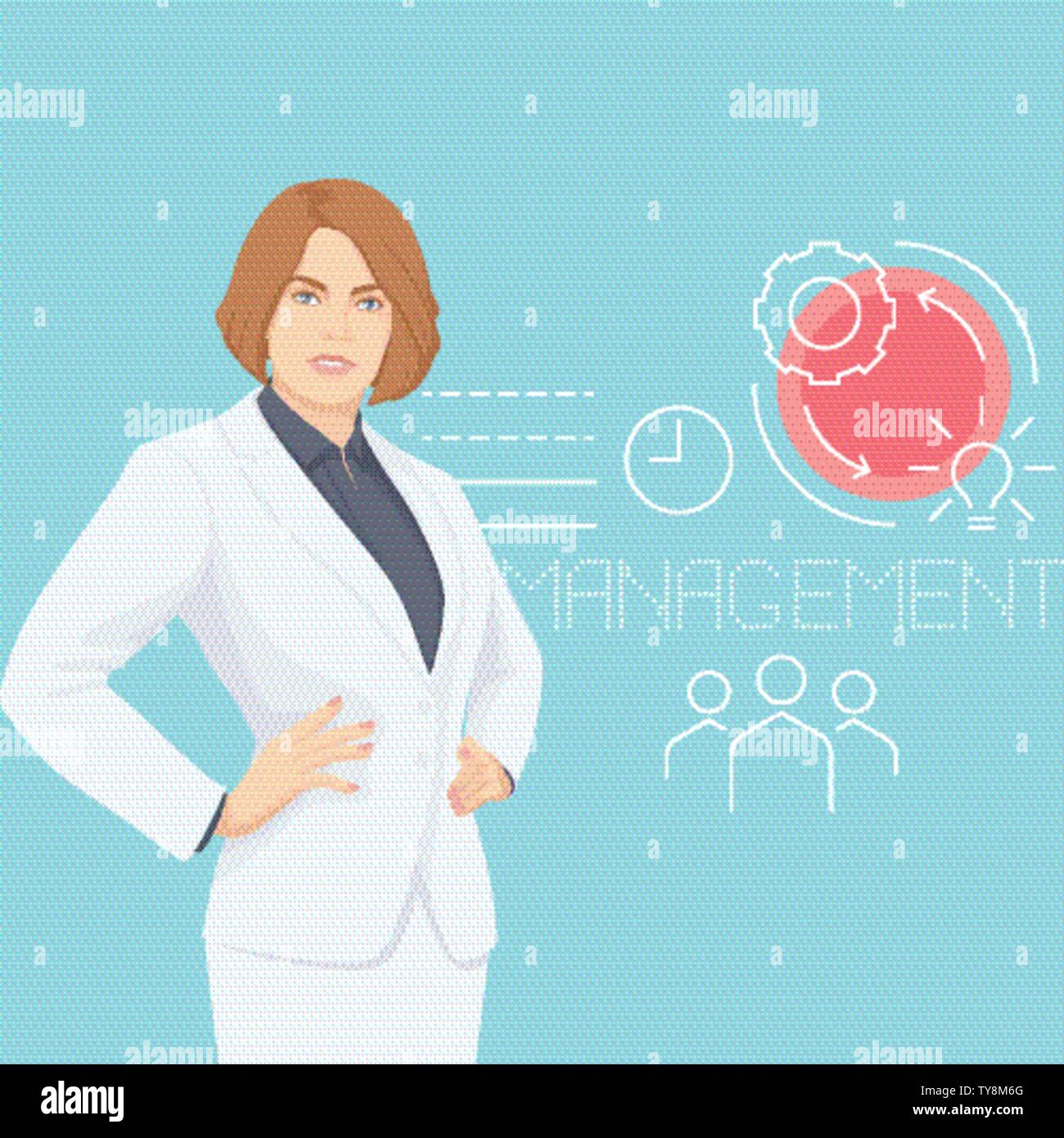Elegant Business Woman. Adult person. Management. Time management ...