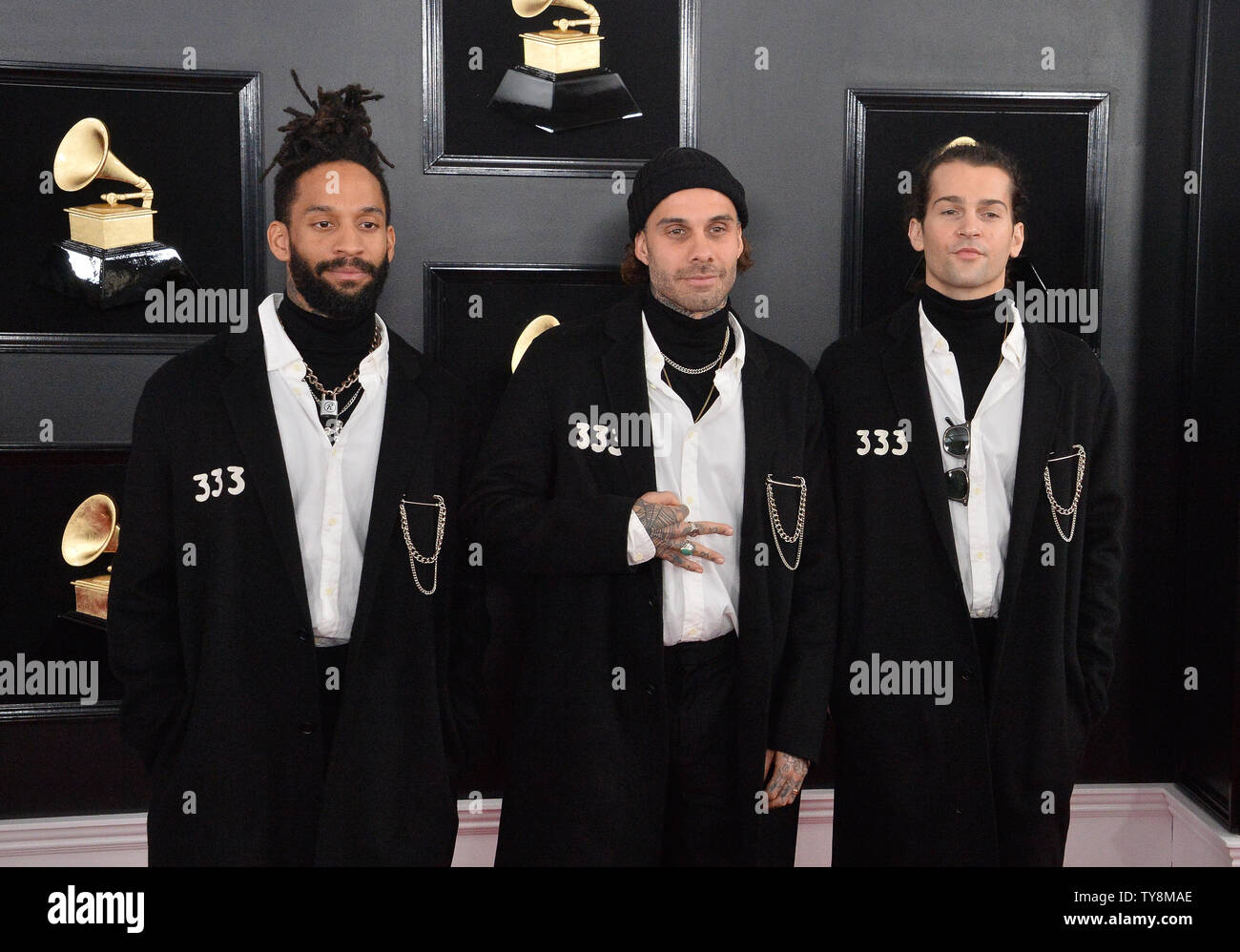 (L-R) Aric Improta, Jason Aalon Butler and Stephen Harrison arrive for ...