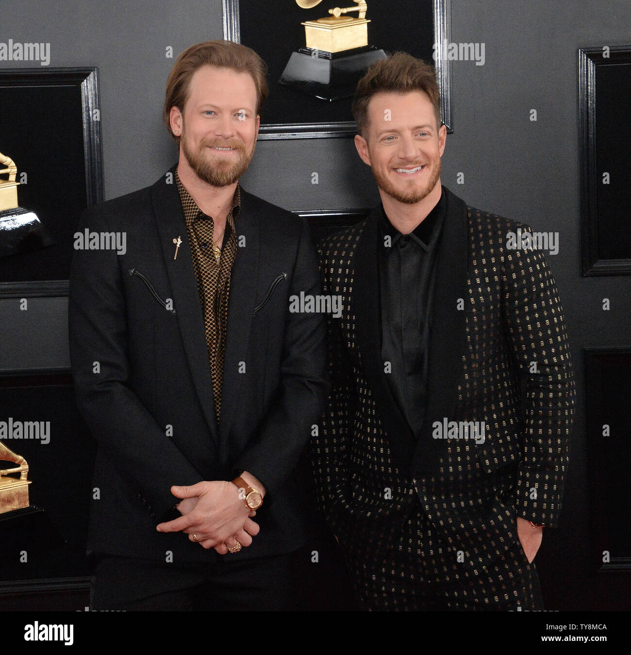 Brian Kelley (L) and Tyler Hubbard arrive for the 61st annual Grammy ...