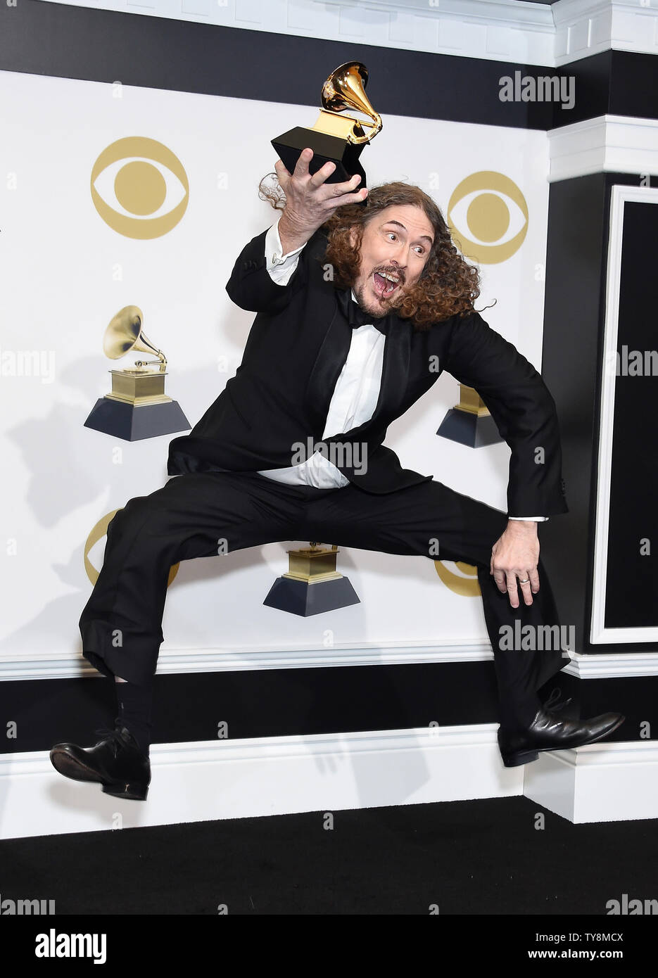 'Weird Al' Yankovic appears backstage with his award for Best Boxed or ...