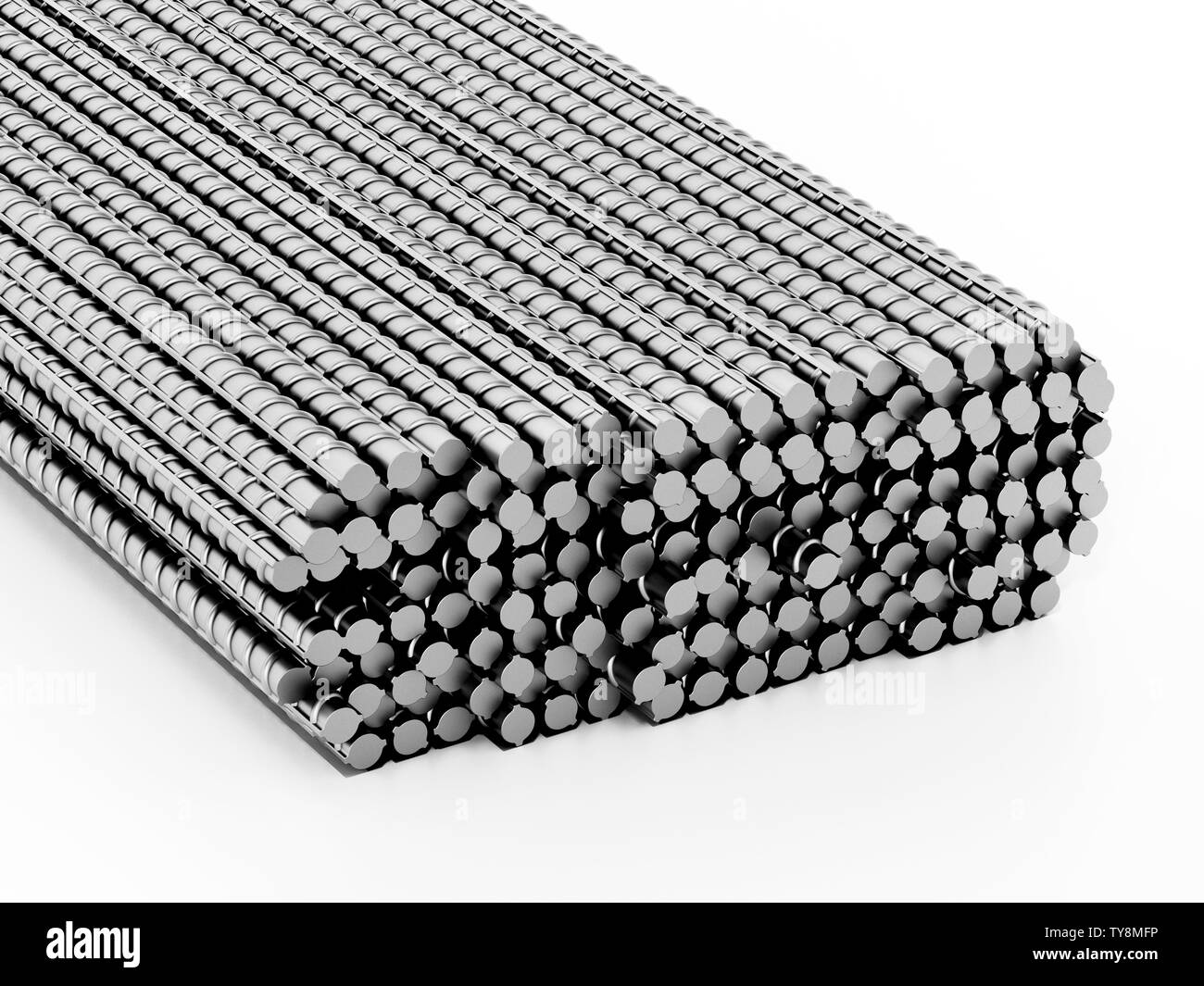 Iron construction bars isolated on white background. 3D illustration ...