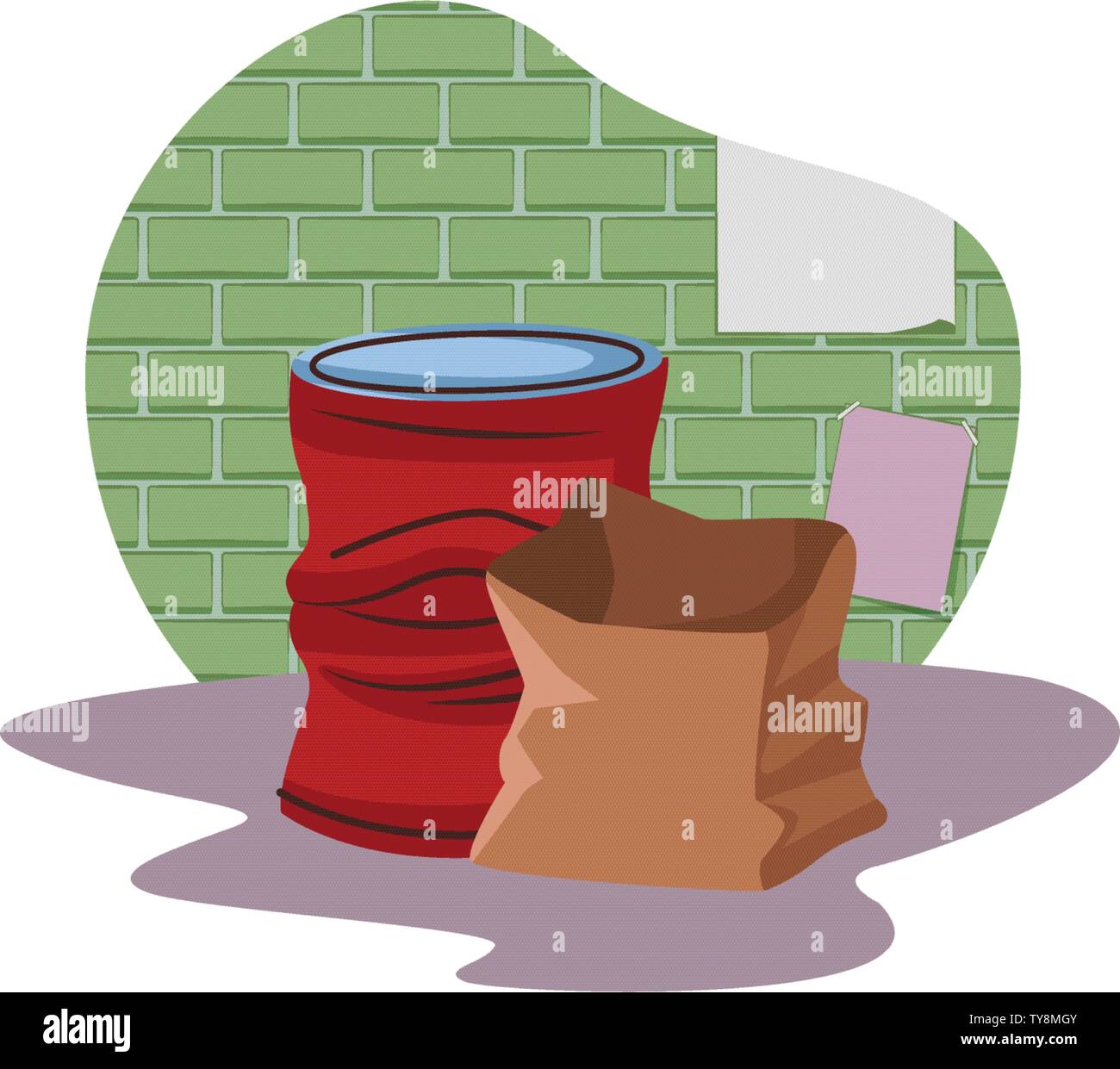 Crumpled tin can Stock Vector Images - Alamy