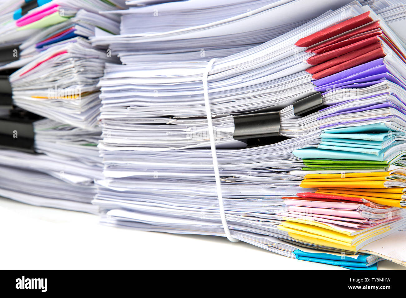 Stack of Documents isolated on white background. Documents pile Stock ...