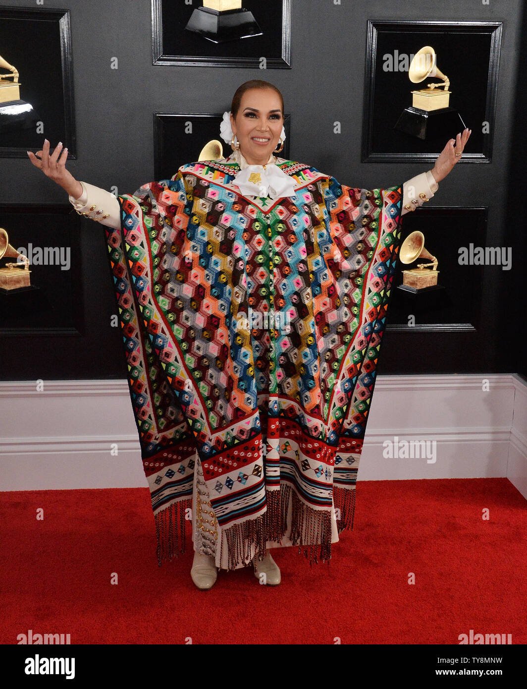 Aida Cuevas arrives for the 61st annual Grammy Awards held at Staples ...