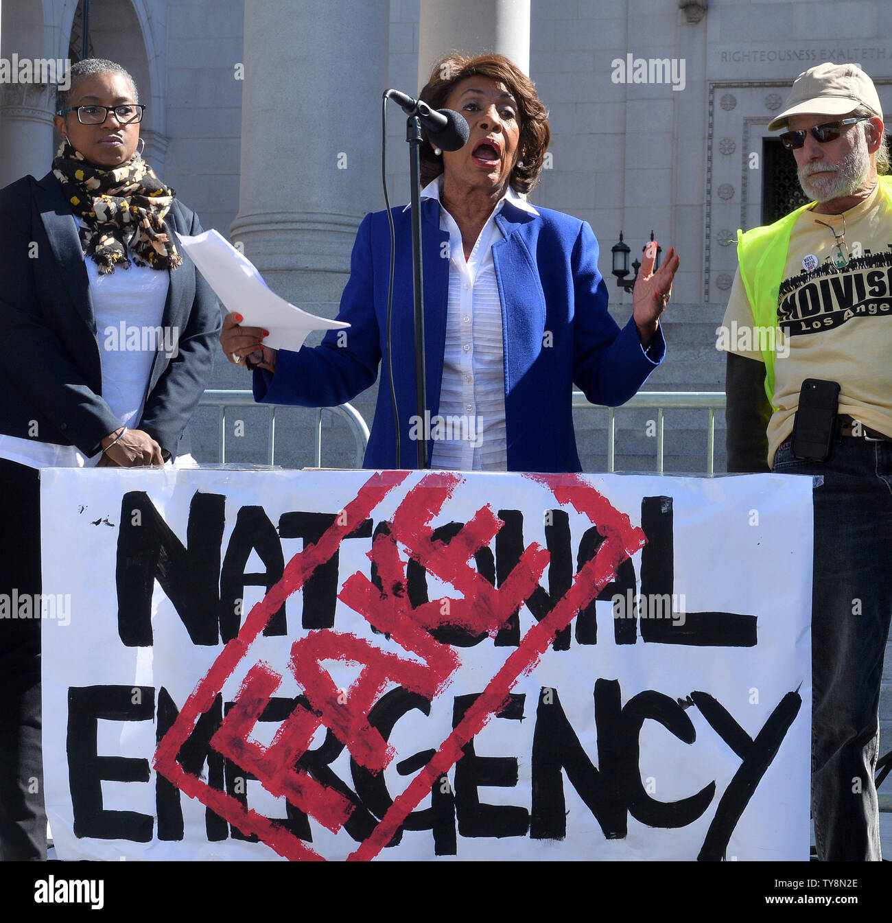 U.S. Rep. Maxine Waters (D-CA) addresses a rally to protest President ...