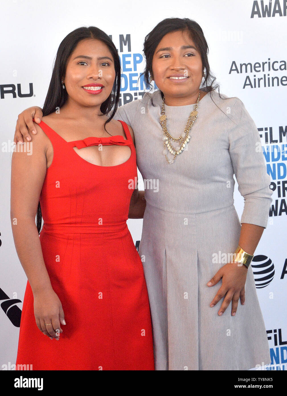 Yalitza Aparicio (L) and Nancy García García attend the 34th annual ...