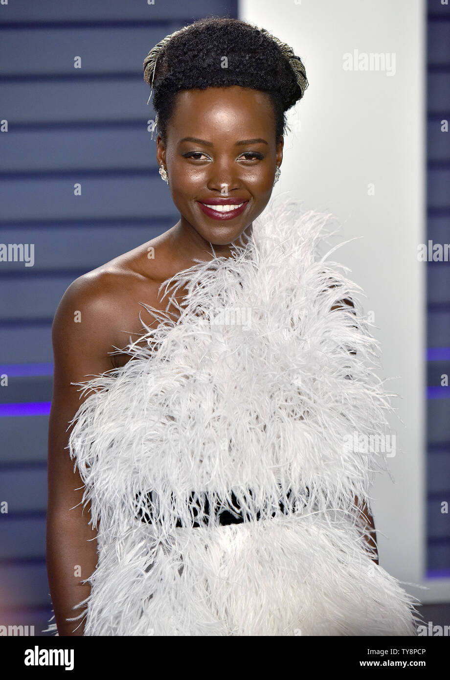 Lupita Nyong'o arrives for the Vanity Fair Oscar Party at the Wallis ...