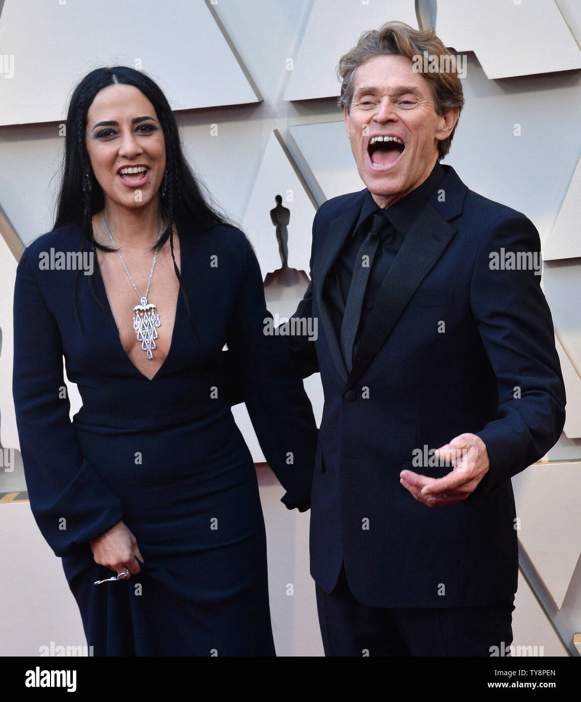 Giada Colagrande and Willem Dafoe arrive on the red carpet for the 91st ...